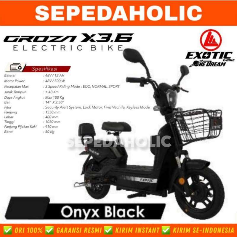 Promo Sepeda Listrik EXOTIC GROZA X3.6 X 3.6 BY PACIFIC E Bike 500 Watt ...