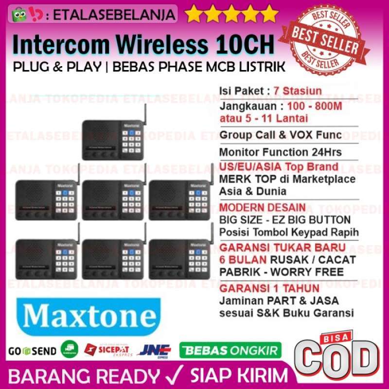 Promo Wireless Intercom 10ch Home Office Interkom - Maxtone Sk1210 - 7 ...