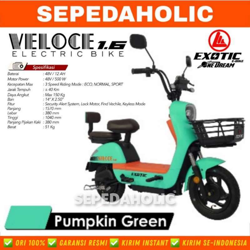 Promo Sepeda Listrik EXOTIC VELOCE 1.6 BY PACIFIC 500 Watt Electric E ...