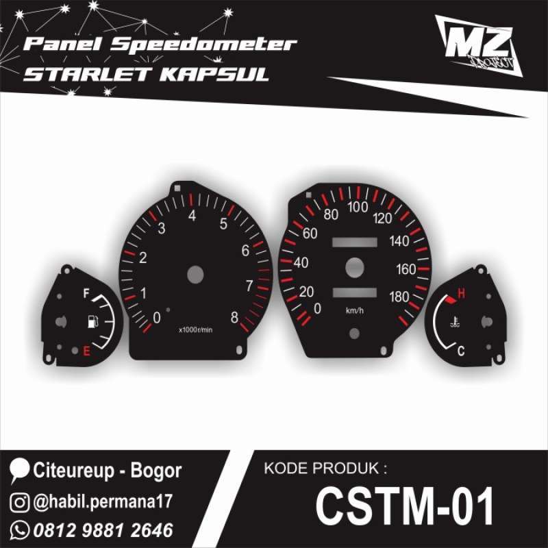 Promo CUSTOM PANEL SPEEDOMETER STARLET KAPSUL Diskon 28% di Seller ...