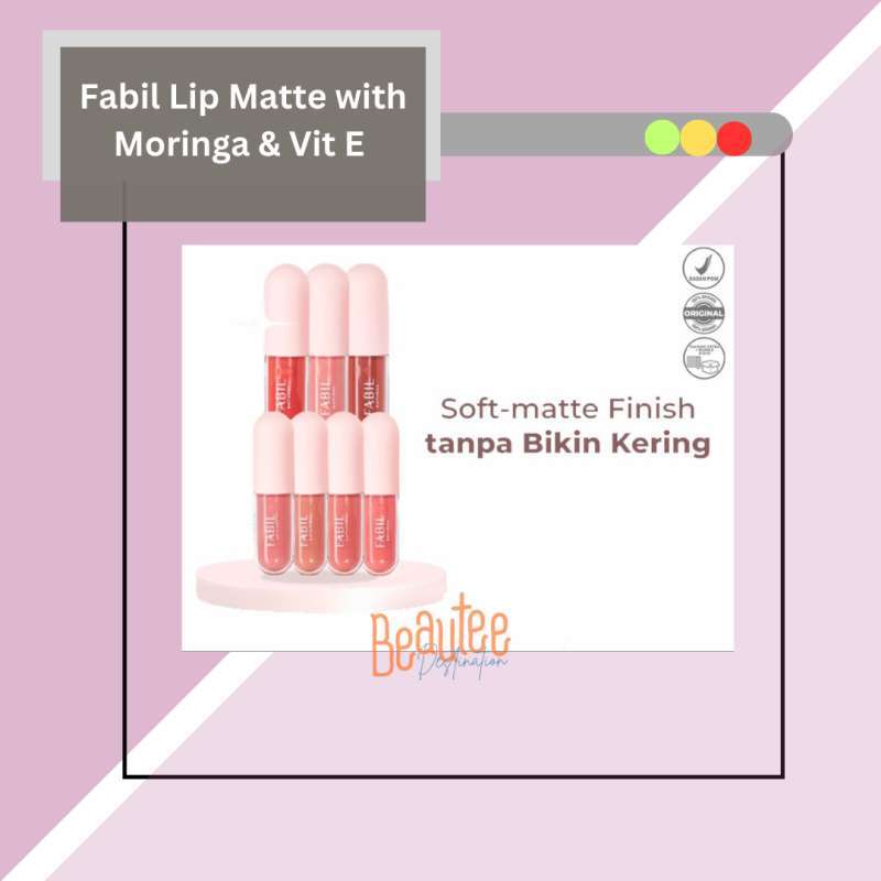Jual Fabil Lip Matte With Moringa & Vit E - Soft Matte Finish Dan Wudhu ...