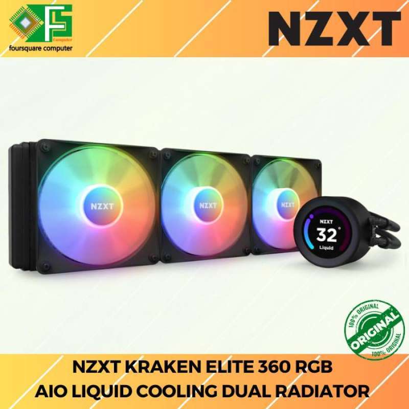 Jual AIO Liquid Cooling NZXT Kraken Elite 360 RGB Liquid Cooler 360 di ...