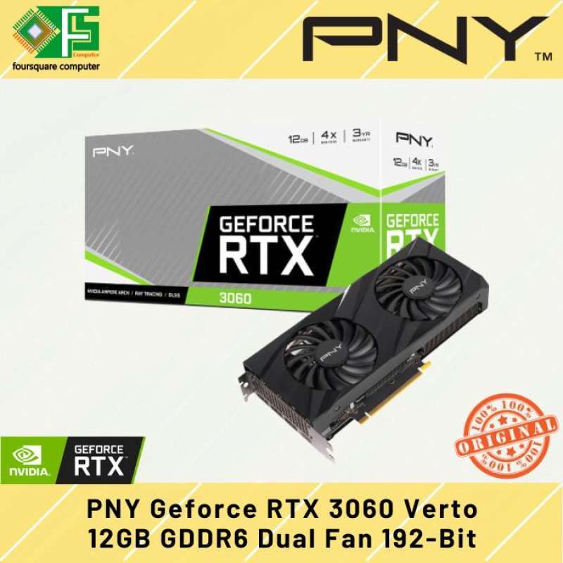 Jual Vga Pny Geforce Rtx 3060 12gb Gddr6 Verto Dual Fan 192-bit Di ...