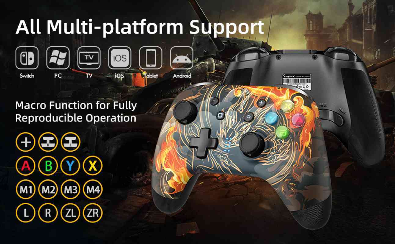 Jual EasySMX 9124 Bluetooth Wireless Gamepad Joystick Switch PC ...