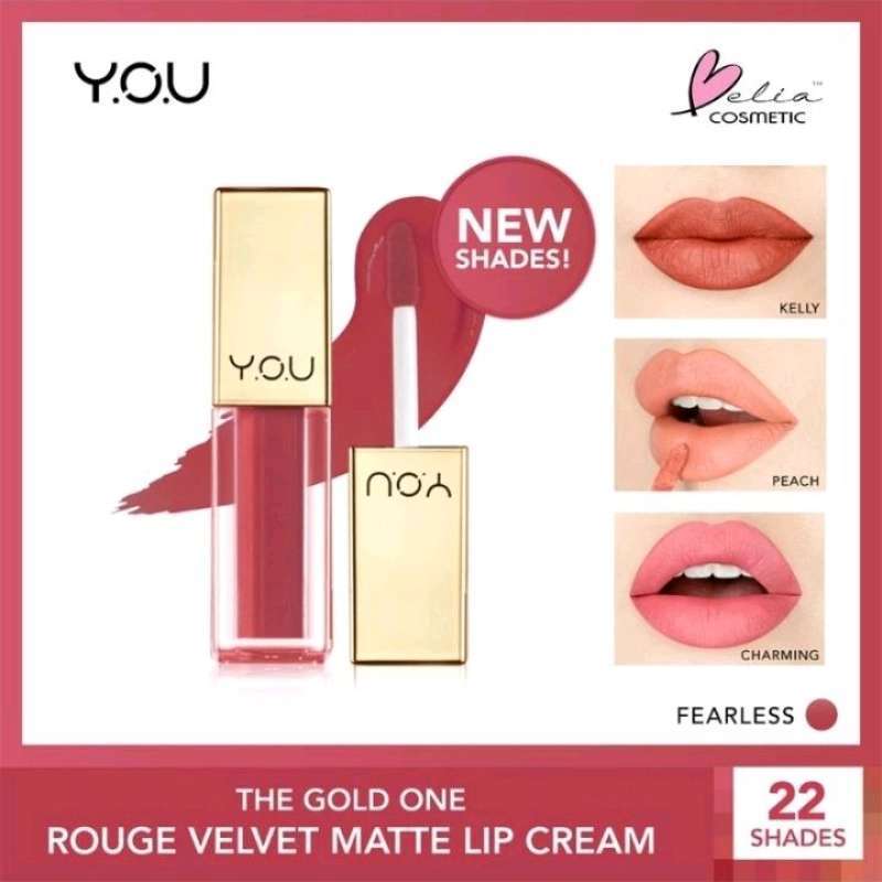 Jual You Rouge Velvet Matte Lip Cream|rouge The Gold One 4.5g Long ...
