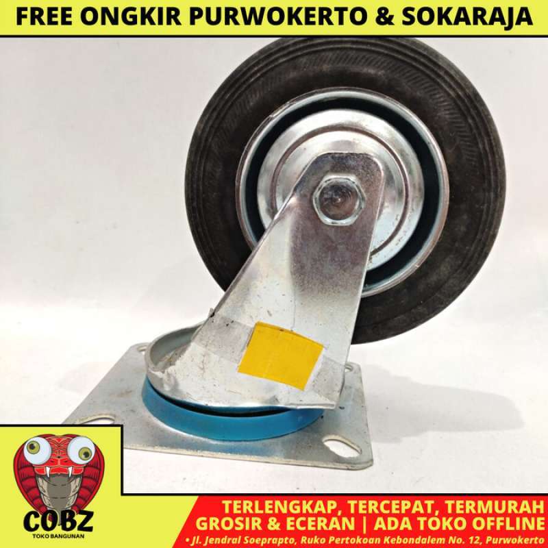 Jual 4 Inch / Triple-s Roda Hidup Troli Trolley Caster Wheel Karet ...