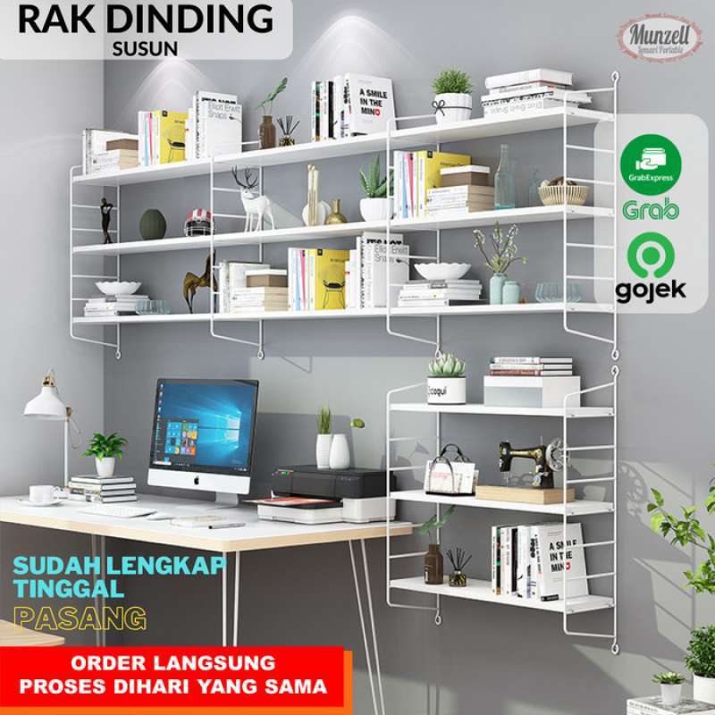 Promo Rak Dinding / Ambalan Tempel Kayu Besi Hanging Serbaguna Minimalis Gab Diskon 33% Di ...