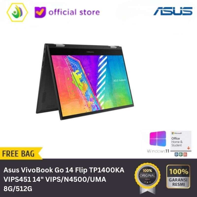 Jual Asus Vivobook Go 14 Flip Tp1400ka-vips451 14inc Vips,n4500/uma/8g ...