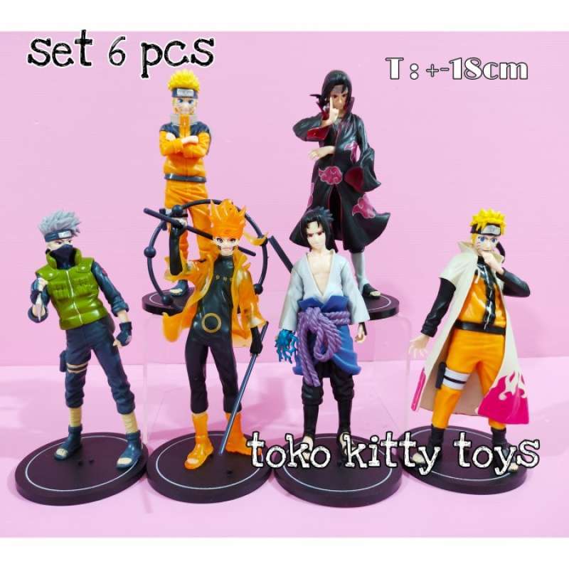 Promo Action Figure Naruto Set 6 Pcs Naruto Sasuke Kakashi - Tocko99 ...