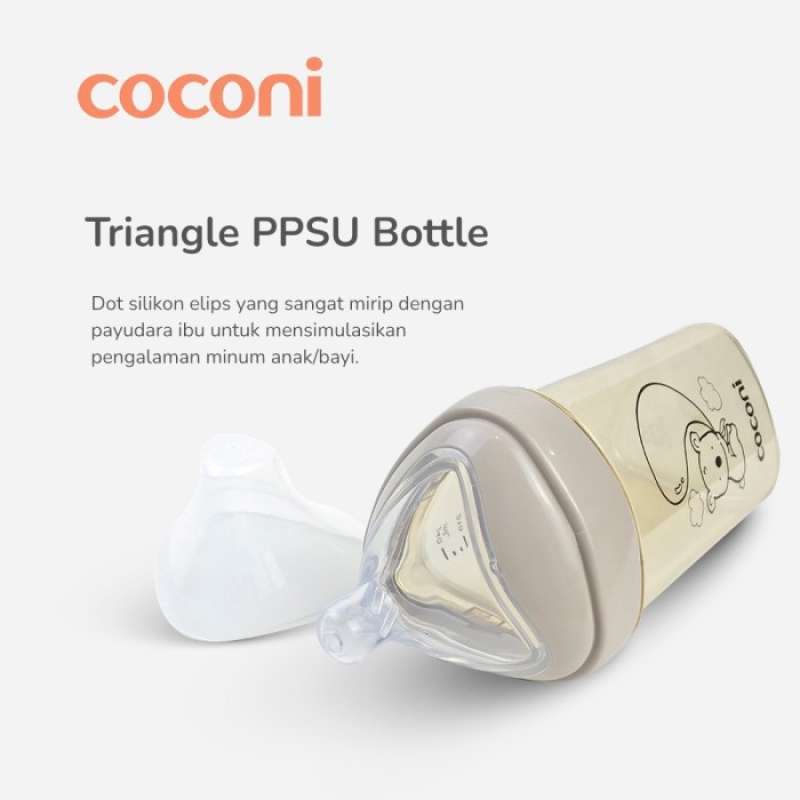 Jual Coconi Triangle Feeding Bottle Ppsu 150/240ml | Botol Dot Ppsu ...