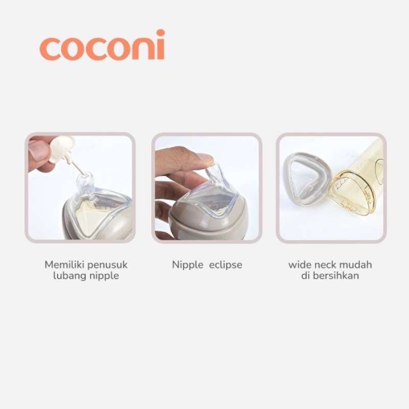 Jual Coconi Triangle Feeding Bottle Ppsu 150/240ml | Botol Dot Ppsu ...