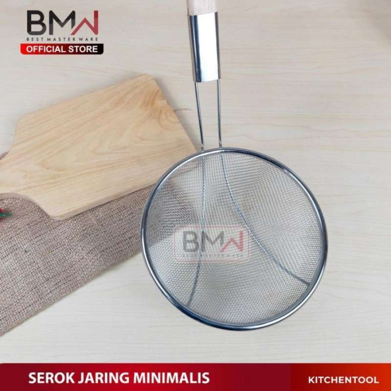 Promo Saringan Serok Jaring Gorengan Makanan Stainless Gagang Kayu ...