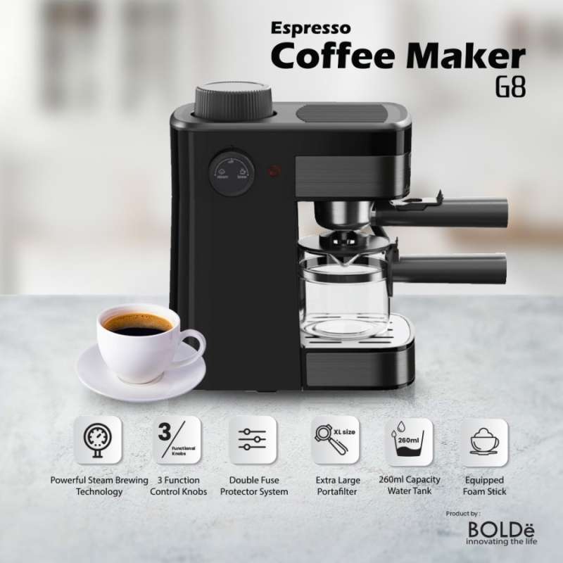 Jual Bolde Expresso Coffee Maker G8 Coffee Machine Mesin Kopi Espresso - Curios Black Di Seller ...