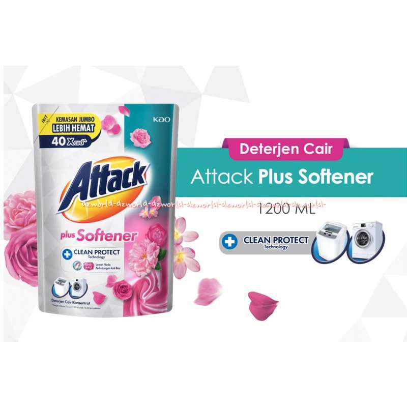 Jual Attack 1200ml Plus Softener Clean Protect Detergent Cair Liquid ...