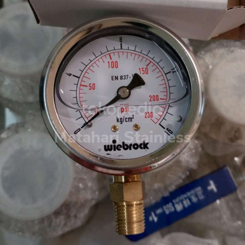 Promo Pressure Gauge Manometer Stainless 4 Inchi 16 Bar 230 Psi Diskon ...