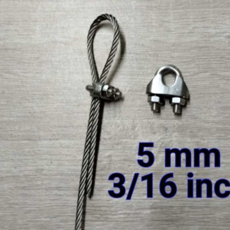 Promo 5mm Klem Clip Clamp Kawat Seling Sling Wire Rope 5 Mm Kuku Macan ...