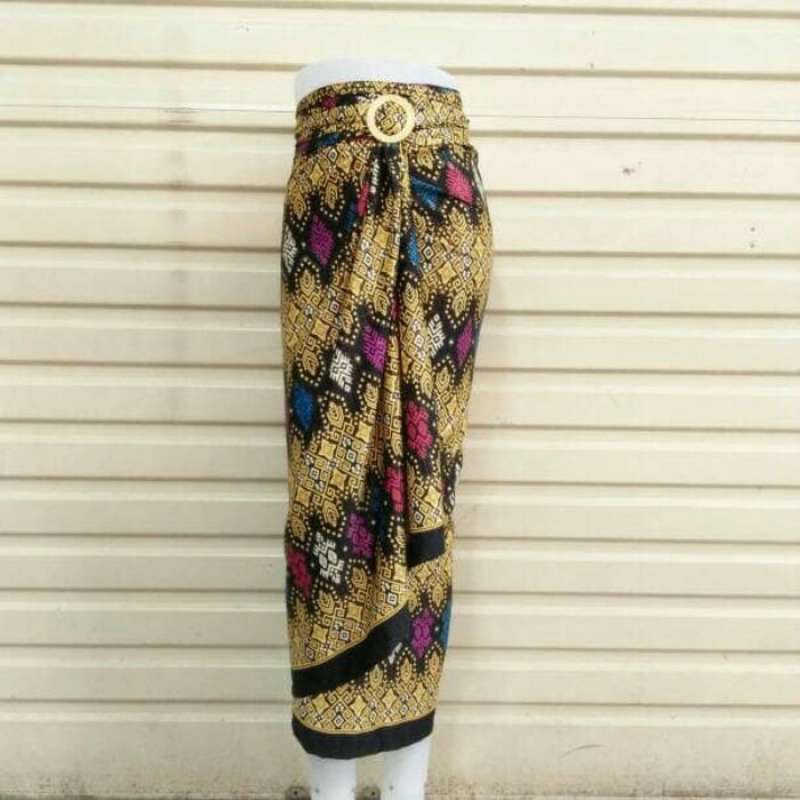 Jual Pss - Rok Batik Lilit Biru Elang / Rok Batik Panjang Songket Emas ...
