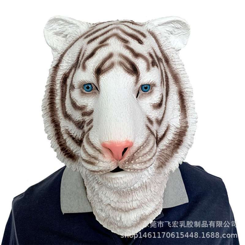 Promo Verish Tol-48 Topeng Latex Karet Full Head Harimau Putih White ...