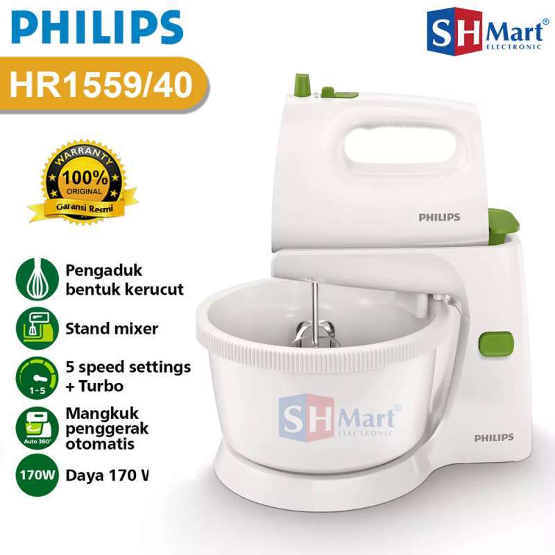 Jual Stand Mixer Philips Hr-1559 / Hr1559 Kapasitas 2 Liter Garansi ...