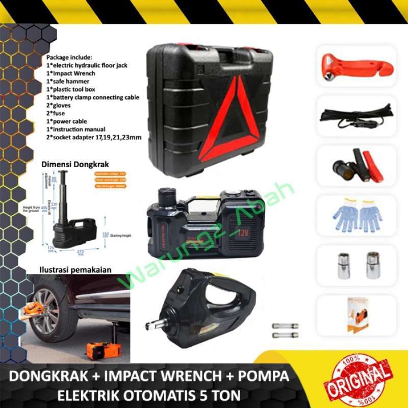 Promo Dongkrak Buka Baut Mur Roda Pompa Ban Mobil Elektrik Portable 5 ...