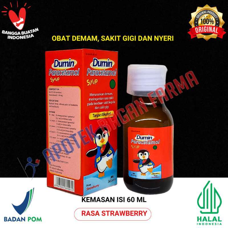 Jual DUMIN Syrup 60ml - Paracetamol Obat Penurun Demam & Pereda Nyeri ...