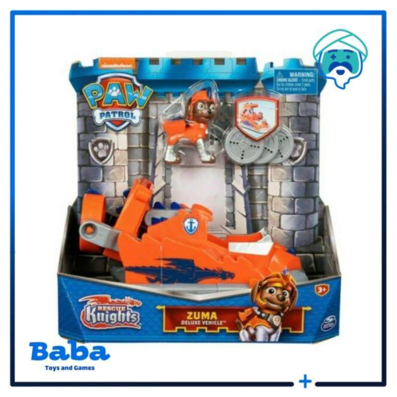 Promo Paw Patrol Zuma Rescue Knights Deluxe Vehicle Boat Figure Set ...