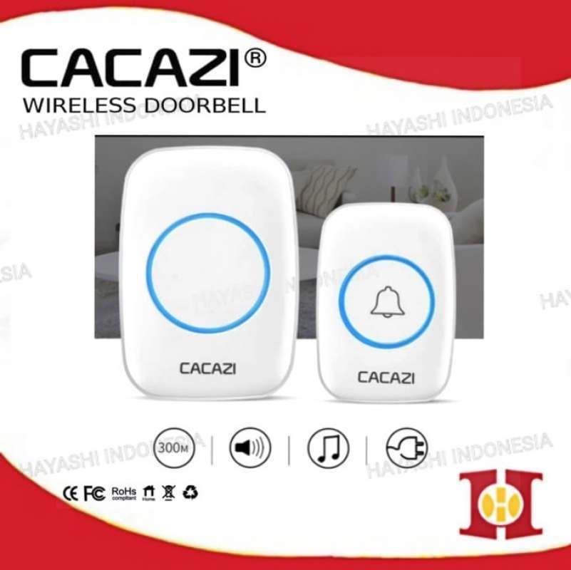 Promo Wireless Doorbell Pintu Rumah Kantor Sensor Cacazi With Led 60 ...