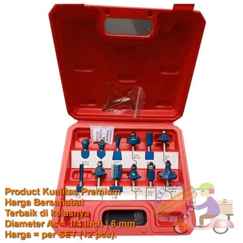 Promo Mata Router Roter Trimmer Trimer Profil Serut Pinggiran Kayu Set ...