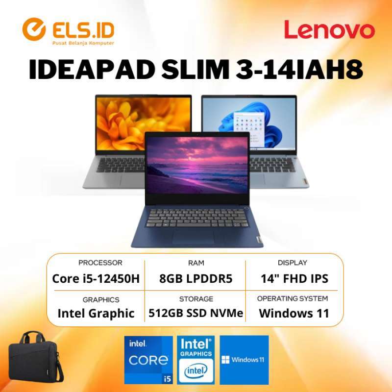 Promo Lenovo IdeaPad Slim 3-14IAH8 Intel i5-12450H 8GB SSD 512GB 14 FHD ...