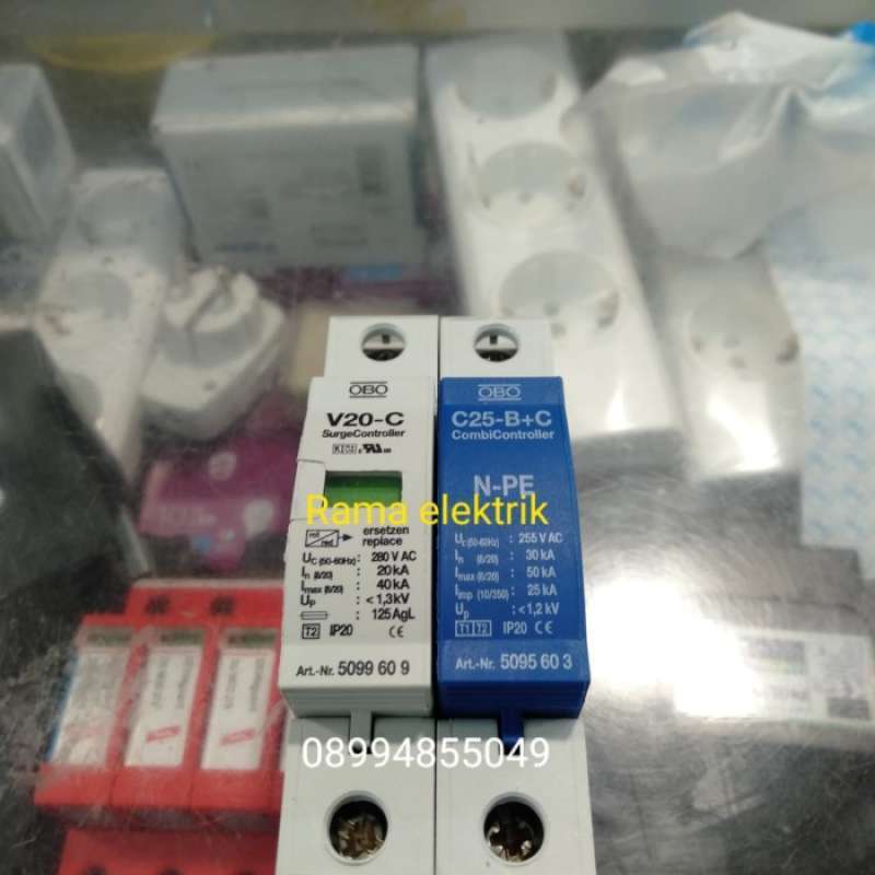 Promo surge Arrester Obo V20-C 280VAC 1phase + 1phase N-PE 255Vac Diskon 23% di Seller Lixia ...