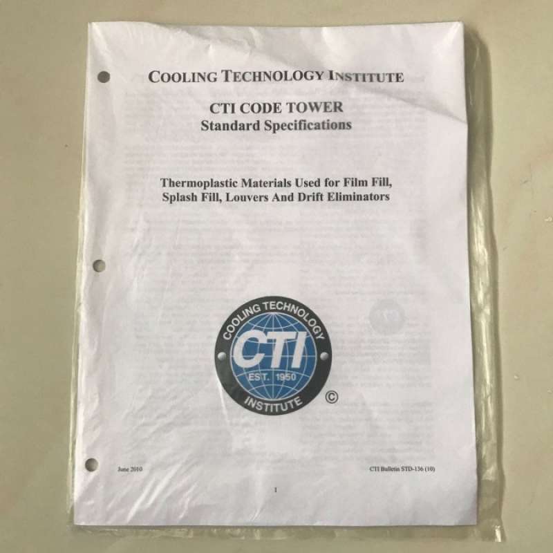 Promo CTI STD 136 10 Thermoplastic Materials Used for Film Fill Splash Diskon 23% di Seller Kim ...