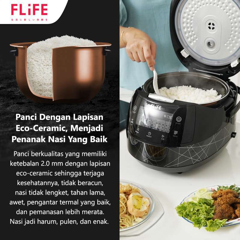 Promo [NEW] FLIFE Rice Cooker Touch Screen Multifungsi Anti Lengket RC ...