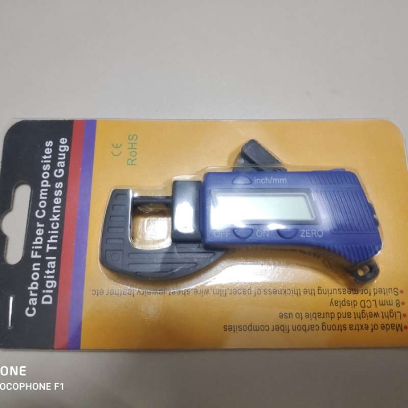 Promo ðŸ”µ Blue Digital 0.01mm Thickness Gauge Micrometer Carbon Fiber ...