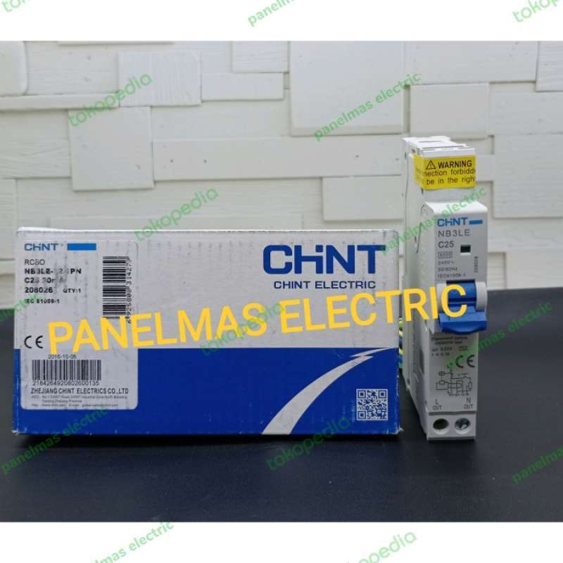 Promo Chint NB3LE Slim RCBO 1P + N 25A 30mA 6kA ( MCB + ELCB ) Schneider Diskon 23% di Seller ...