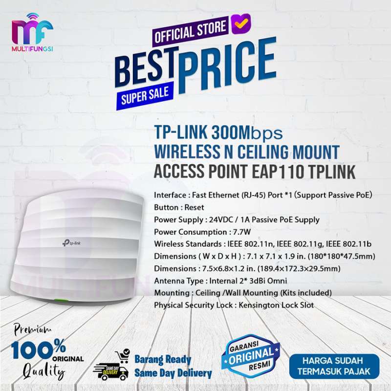 Jual Tp Link Eap110 300mbps Ceiling Mount Access Point N Wireless