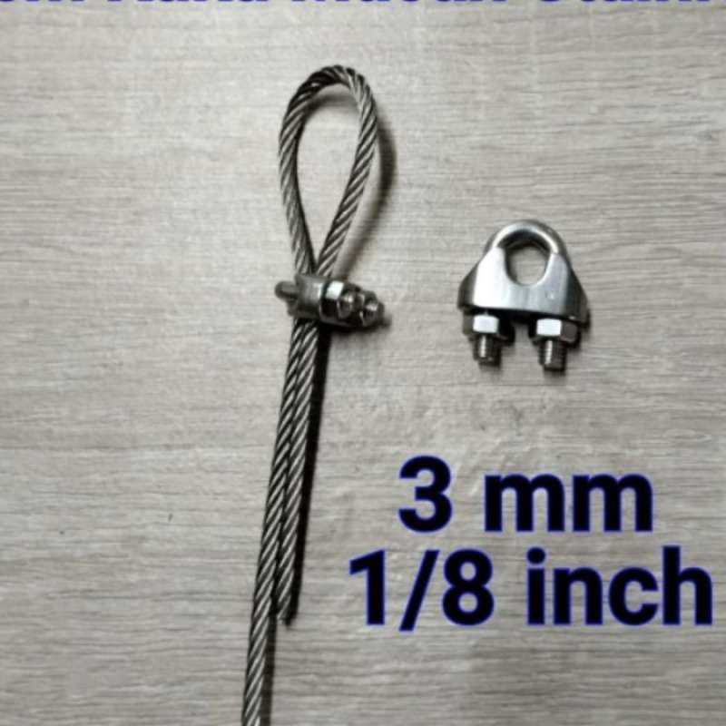 Promo 3MM KLEM CLIP CLAMP KAWAT SELING SLING WIRE ROPE KUALITAS BOLEH ...
