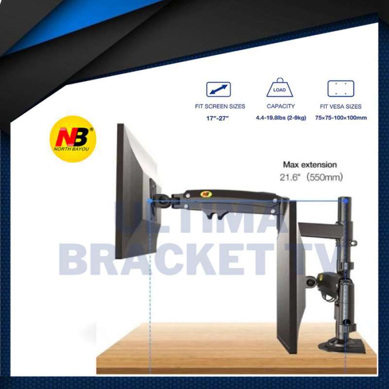 Promo NB North Bayou Dual Monitor Arm Monitor Stand Adjustable 17-27 ...