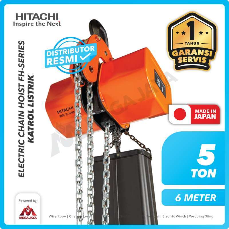 Jual Hitachi Electric Chain Hoist 5 Ton X 6 Meter 3f Fh Series Di ...