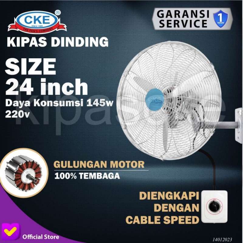 Promo Wall Fan WF-NS24 1-3SLV-YL 24 Inch Kipas Angin Dinding Tembok ...