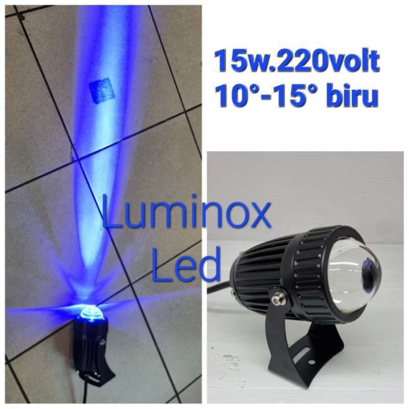 Promo spot light fokus led biru 15watt 15w / sorot tiang tugu pohon 15 ...