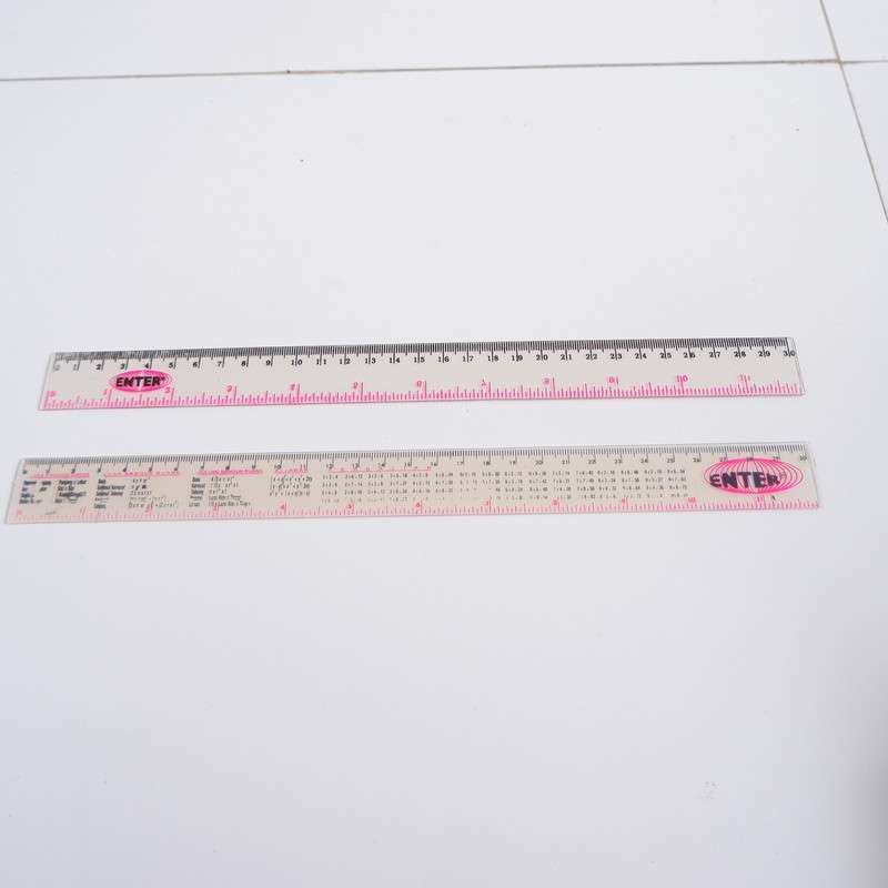 Jual Penggaris 30cm ENTER Plastik Mistar Straight Ruler - 1 Pack Isi 24 ...