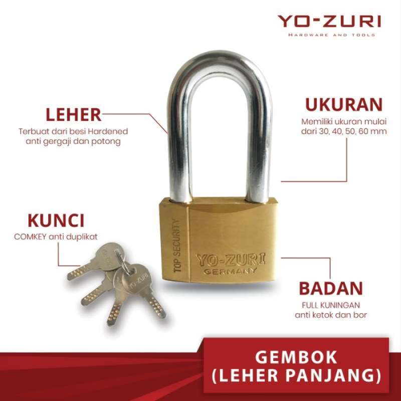 Promo Gembok Pintu / Gembok Pagar Kuningan Computer Key *yozuri ...