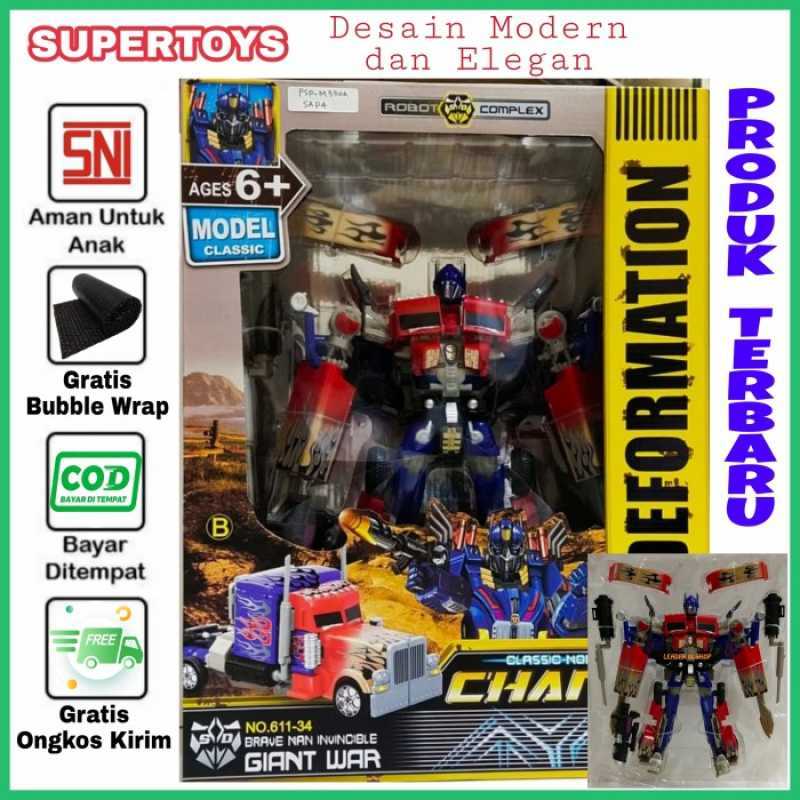 Promo Mainan Robot Transformer Koleksi Diecast Transformer Optimus ...