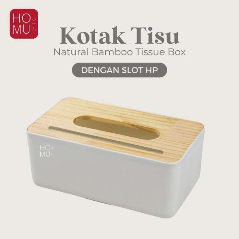 Jual Homu Kotak Tisu Tissue Box Elegan dengan Tutup Kayu Model 1 Slot ...