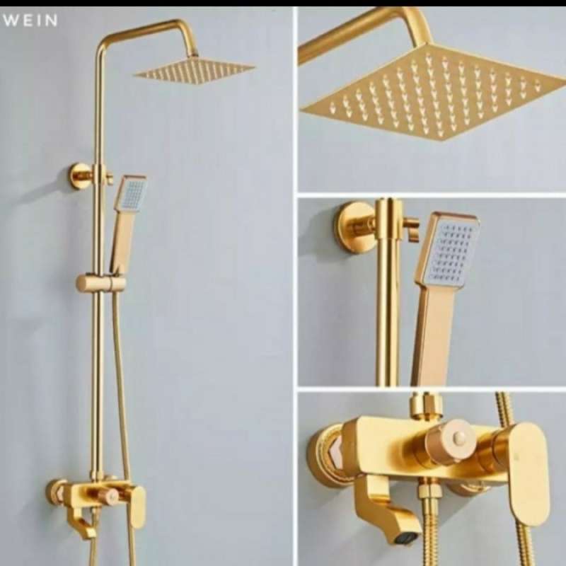 Promo Shower tiang gold shower column 3 way gold emas model grohe ...