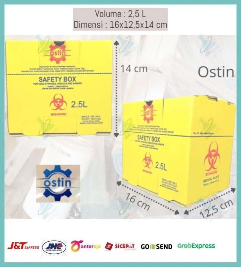 Jual Safety Box / Tempat Sampah Medis / Tempat Sampah Jarum 4 Ukuran - 12.5 L di Seller INDO ...