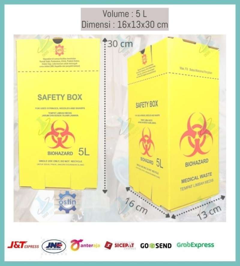 Jual Safety Box / Tempat Sampah Medis / Tempat Sampah Jarum 4 Ukuran - 12.5 L di Seller INDO ...