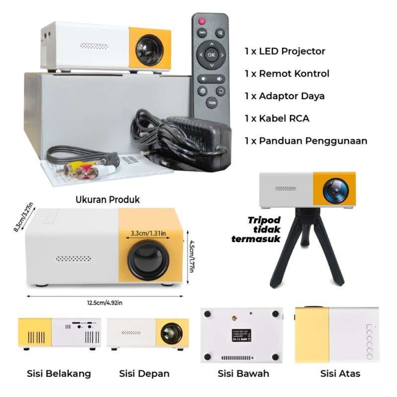 Promo Mini Proyektor Led Yg300 Yg-300 Yg 300 Lcd Portable Projector ...