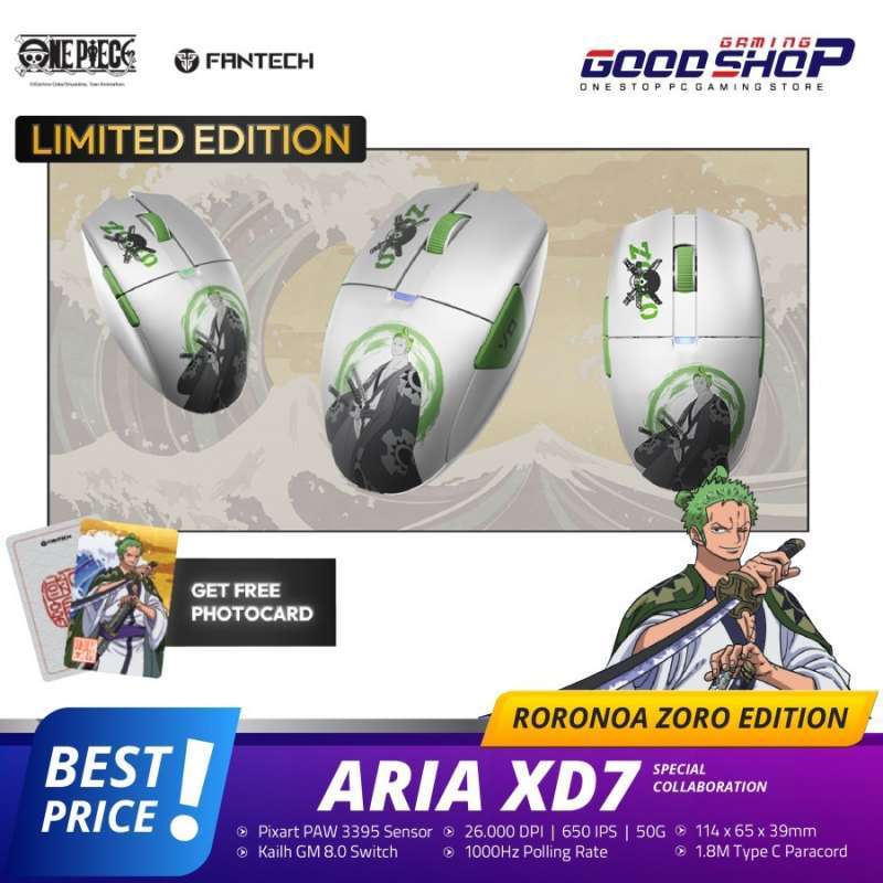 Promo Fantech One Piece Aria Xd7 Mouse Wireless Gaming - Roronoa Zoro ...