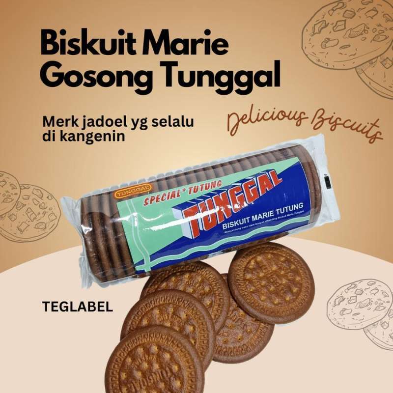 Jual Biskuit Marie Gosong Tunggal 250 gram Produk Sehat Marie Tunggal ...